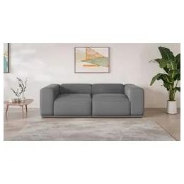 Big-Sofa s.Oliver "EMMERIK Designersofa, 3-Sitzer mit Wellenfederung, B/T/H: 242/98/73 cm", grau (dunkelgrau), B:242,5cm H:73cm T:98cm, 100% Polyester, Sofas, Big-Sofa, hoher Sitzkomfort, gem&uuml;tlich und modern, auch in Cord