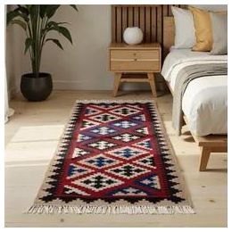 Teppich Hanse Home "Kelim Rami", bunt (creme multifarben), B:60cm H:3mm L:190cm, Baumwolle, Wolle, Teppiche, Teppich, Wolle, Baumwolle, Natur, Handgewebt, orientalisch, Boho, traditionell