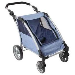 Bayer Chic 2000 Puppen-Zwillingsbuggy CHIC2000 "Puppen-Trailer Roadster", blau (jeans blau), Puppenwagen, KinderB:40cm H:64cm T:72cm, Kunststoff, Polyester, Stahl, f&uuml;r zwei Puppen, B:40cm H:64cm T:72cm