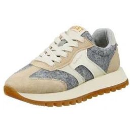 Sneaker Gant "Gant Sneaker Lederimitat/Textil", Damen, Gr. 40, beige (beige, grau), Lederimitat, Textil, Schuhe Sneaker