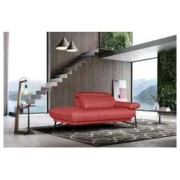 Ottomane Egoitaliano "Anais, erstklassiges Designsofa, Breite 179 cm, Fu&szlig;farbe schattengrau", rot, Sofas, B/H/T: 179cm x 74cm x 106cm, Leder NUVOLE, Ottomane links, Armlehne rechts, LEDER -Artikel BULL &ndash; Kat. B: Der Artikel BULL ist ein geschliffenes, pigmentiertes und behandeltes Rindsleder mit einer Dicke von 1, 3-1, 5 mm. Dieses Leder zeigt eine ziemlich weiche Hand mit einem halb undurchsichti