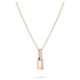 Kette mit Anh&auml;nger Liebeskind Berlin "Schmuck Geschenk Edelstahl Halskette Festive Mini Link", rosa (ros&eacute;goldfarben, kristallwei&szlig;), Halsketten, Damen, Edelstahl, L: 45 B: 1mm, mit Zirkonia (synth.), B:1mm