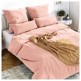 Bettw&auml;sche WOLKENFELD "Mako-Satin Baumwollsatin Sommerbettw&auml;sche", rosa, B/L: 220cm x 240cm, 1 Stk., 2 Stk., Mako-Satin, B/L: 80cm x 80cm & 80cm x 80cm, 3 Stk., Mako-Satin, Obermaterial: 100% Baumwolle, Bettw&auml;sche, Bettw&auml;sche, 135x200 cm, 155x220, 200x200 & &Uuml;bergr&ouml;&szlig;en I inkl. Kissenbez&uuml;ge 80x80