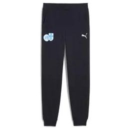 Sporthose Puma "Olympique de Marseille FtblCulture Jogginghose Herren", Herren, Gr. XS, Normalgr&ouml;&szlig;en, new navy wei&szlig; blau, Obermaterial: 32% Polyester, 68% Baumwolle. Rippe: 3% Elasthan, 97% Baumwolle. Tasche &ndash; Oben: 100% Baumwolle, bedruckt, regular fit, Hosen Sporthose