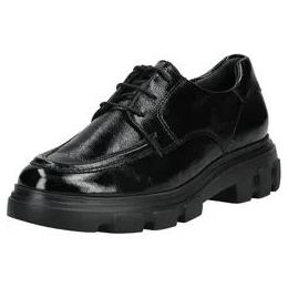 Schn&uuml;rschuh Paul Green "Paul Green Halbschuhe Leder", Damen, Gr. 40, schwarz (schwarz lack), Leder, Schuhe Schn&uuml;rschuh