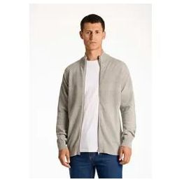 Strickjacke LINDBERGH "Cardigan Relaxed Fit", Herren, Gr. 3XL, grau (grau mel), Obermaterial: 100% Baumwolle, Strickjacken Strickjacke