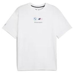 T-Shirt Puma "BMW M Motorsport Essentials Logo T-Shirt Herren", Herren, Gr. L, wei&szlig;, 100% Baumwolle, clean, relaxed fit, Rundhals, Shirts T-Shirt