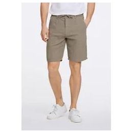 Shorts LINDBERGH "Leinenshorts Relaxed Fit", Herren, Gr. S, army, Obermaterial: 55% Baumwolle, 45% Leinen, relaxed fit, Hosen Shorts