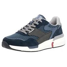 Sneaker Rieker SPORT, Damen, Gr. 40, blau (blau, grau), Nubukleder, Textil, Veloursleder, Schuhe Sneaker, Schn&uuml;rschuh, Halbschuh, Freizeitschuh mit Soft-Einlage