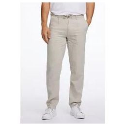 Leinenhose LINDBERGH "Leinenhose Relaxed Fit", Herren, Gr. L, lt stone, Obermaterial: 55% Baumwolle, 45% Leinen, relaxed fit, Hosen