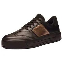 Sneaker Ara "Ara Sneaker Glattleder", Damen, Gr. 38, schwarz (schwarz kombi), Glattleder, Schuhe Sneaker
