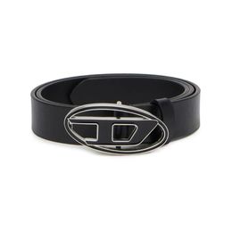 Diesel G&uuml;rtel - Black Belt With Oval Buckle - Gr. 80 - in Schwarz - f&uuml;r Damen
