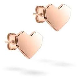 Paar Ohrstecker Liebeskind Berlin "Schmuck Edelstahl Urban Heart Herz", rosa (ros&eacute;goldfarben), Ohrringe, Damen, Edelstahl