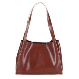 Marni Shopper & Totes - Bordeaux Shiny Leather Tote Bag - Gr. unisize - in Rot - f&uuml;r Damen