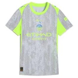 Trainingsshirt Puma "Manchester City 25/26 Ausweichtrikot Damen", Damen, Gr. S, cool weather pro gr&uuml;n blau, Obermaterial: 100% Polyester. Rippe: 100% Polyester, regular fit, Rundhals, Shirts