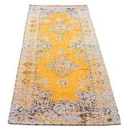 Teppich Tom Tailor HOME "Funky Orient Kirman", gold (goldfarben), B:75cm H:5mm L:290cm, Baumwolle, Kunstfaser, Teppiche, Teppich, Kurzflor, Orient-Optik, Vintage Design, auch als L&auml;ufer