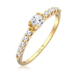 Elli Ringe - Ring Topas Solit&auml;r Verlobung 375er Gelbgold - Gr. 56 MM - in Gold - f&uuml;r Damen