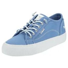 Sneaker Mustang SHOES "Mustang Shoes Sneaker Lederimitat/Textil", Damen, Gr. 39, blau, Lederimitat, Textil, Schuhe Sneaker