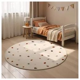 Kinderteppich Hanse Home "Funny Dots", creme, multifarben, B:160cm H:8mm L:160cm, Polypropylen, Teppiche, Kinderteppich, Spielteppich, Kinderzimmer, Kurzflor, Spielunterlage, auch in rund