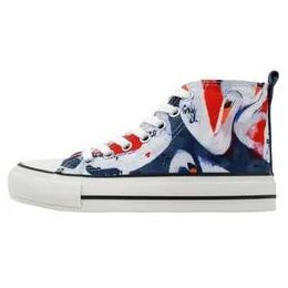 Sneaker DOGO "Lyra High-Top Sneaker Swan And Raven", Damen, Gr. 39, Normalschaft, wei&szlig;, Textil, Schuhe Sneaker, Handgefertigt