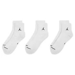 Funktionssocken Nike "U J ED CUSH POLY ANKLE 3PR 144", Damen, Gr. M (38/41), wei&szlig;, schwarz, Obermaterial: 97% Polyester, 2% Elasthan, 1% Nylon, Socken, f&uuml;r den Alltag, mit schwei&szlig;ableitendem Material, sportlicher Stil