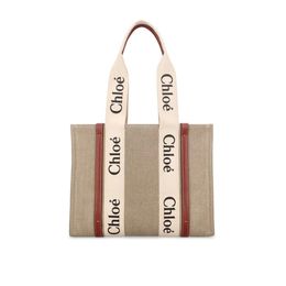 Chlo&eacute; Chlo&eacute; Shopper & Totes - Chloe Woody Medium Tote Bag - Gr. unisize - in Beige - f&uuml;r Damen