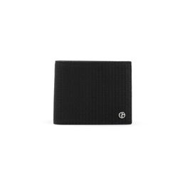 Giorgio Armani Portemonnaies - Black Calf Leather Wallet With Logo - Gr. unisize - in Schwarz - f&uuml;r Damen