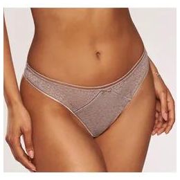 String Nuance, Damen, Gr. 44/46, beige (sand), Spitze, Obermaterial: 89% Polyamid, 11% Elasthan, Unterhosen String, aus Allover-Jacquardspitze im angesagten Leo-Look