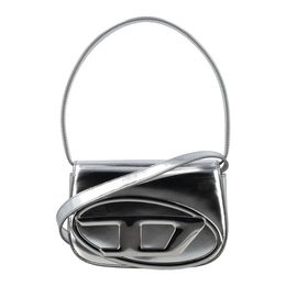 Diesel Hobo Bags - Oval Metallic Shoulder Bag With Adjustable Strap A - Gr. unisize - in Silber - f&uuml;r Damen