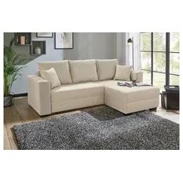 Jockenh&ouml;fer Ecksofa JOCKENH&Ouml;FER GRUPPE "Elmau L-Form, B: 235 cm", beige, B:235cm T:90cm, Korpus: 100% Polyester;Kissen: 100% Polyester, Sofas, Ecksofa, mit Bettfunktion, Bettkasten & 2 Zierkissen, Topseller