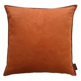 Dekokissen Apelt "Magnus", orange (orange, unifarben), B:46cm L:46cm, Obermaterial: 100% Polyester, Dekokissen_Sitzkissen_Kissenh&uuml;llen