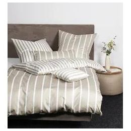 Wendebettw&auml;sche Janine "Interlock-Jersey59028 3", beige (naturell), B/L: 135cm x 200cm, 1 Stk., 1 Stk., Interlock-Jersey, B/L: 80cm x 80cm, Interlock-Jersey, Obermaterial: 100% Baumwolle, Bettw&auml;sche, Wendebettw&auml;sche, mit Reissverschluss
