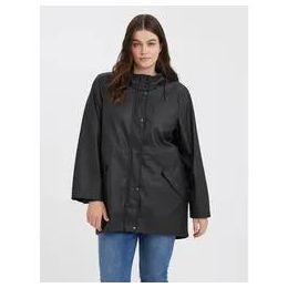 Outdoorjacke Vero Moda CURVE "VMCMALOU COATED JACKET CUR NOOS", Damen, Gr. 50, schwarz, Web, Obermaterial: 100% Polyester. Beschichtung: 100% Polyurethan, unifarben, Po-bedeckend, Jacken Outdoorjacke