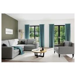 Vorhang HOMING "Jolie" Gr. 1, blau (petrol), B:135cm H:245cm, Polyester, Gardinen, Fertigschal