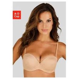 Multiway-BH Lascana, Damen, Gr. 70, Cup C, braun (toffee), Spitze, Obermaterial: 85% Polyamid, 15% Elasthan, BHs, mit nahtlos vorgeformten Schalen und vielen Tragevarianten