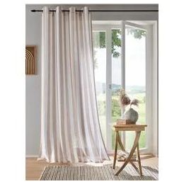 Vorhang Heine HOME Gr. 4, beige (sand, wei&szlig;), B:135cm H:245cm, Polyester, Gardinen