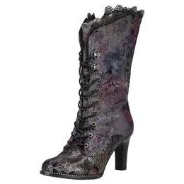 High-Heel-Stiefel Laura Vita "Laura Vita Stiefel Leder/Textil", Damen, Gr. 37, violet, Leder, Textil, Schuhe