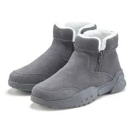 Stiefelette Vivance, Damen, Gr. 43, grau, Obermaterial: 100% Rindsleder. Decksohle: 100% Textilmaterial. Futter: 100% Textilmaterial. Laufsohle: 100% Synthetik, Veloursleder, unifarben, Basic, Schuhe Stiefelette, aus Veloursleder und mit Warmfutter, Winterstiefel, Stiefel, Boots