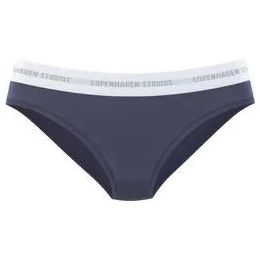 Bikinislip Copenhagen Studios, Damen, Gr. XS (34), navy, Single Jersey, Obermaterial: 50% Modal (TENCELTM), 45% Baumwolle, 5% Elasthan (LYCRA), unifarben mit Farbeinsatz, k&ouml;rpernah, Unterhosen, mit elastischem Logobund