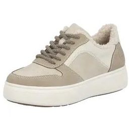 Plateausneaker Rieker "Rieker Sneaker Lederimitat", Damen, Gr. 41, beige, Lederimitat, Schuhe Plateausneaker