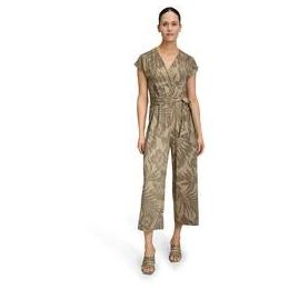 Overall Betty Barclay "Damen mit Eingrifftaschen", Damen, Gr. 42, Normalgr&ouml;&szlig;en, gr&uuml;n (khaki, gr&uuml;n), Jersey, Obermaterial: 95% Polyester, 5% Elasthan, figurumspielend, V-Ausschnitt, Overalls Overall, Form