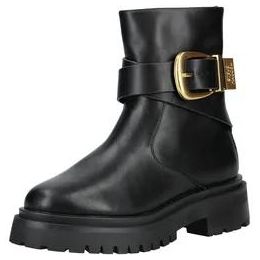 Bikerboots Steve Madden "Steve Madden Stiefelette Leder", Damen, Gr. 37, schwarz (schwarz, gold), Leder, Schuhe Bikerboots