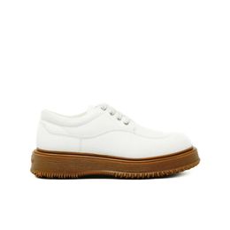 Hogan Low-Top Sneaker - White Fabric And Faux Leather Untraditional Sneake - Gr. 10 - in Wei&szlig; - f&uuml;r Damen
