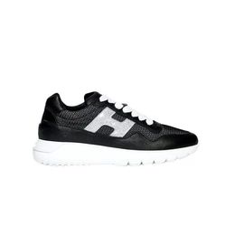 Hogan Low-Top Sneaker - Black Pearl Leather And Technical Fabric H371 Snea - Gr. 37,5 (EU) - in Schwarz - f&uuml;r Damen