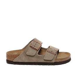 Birkenstock Sandalen - Arizona Sandal With Adjustable Straps In Suede San - Gr. 41 (EU) - in Braun - f&uuml;r Damen
