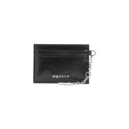 Alexander McQueen Portemonnaies - Leather Wallet With Compact Design And Chain Detai - Gr. unisize - in Schwarz - f&uuml;r Damen