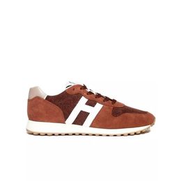 Hogan Low-Top Sneaker - H429 Suede And Fabric Brick Sneakers - Gr. 7 - in Braun - f&uuml;r Damen