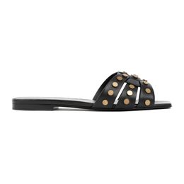 SAINT LAURENT Sandalen - Black Leather Tribute Studded Sandals - Gr. 36 (EU) - in Schwarz - f&uuml;r Damen
