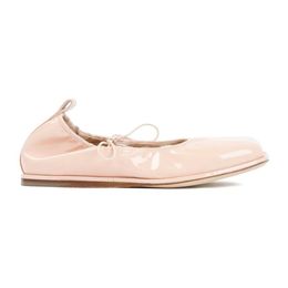 Simone Rocha Pink Powder Patent Heart Toe Lace-Up Ballerina - Gr. 35 (EU) - in Rosa
