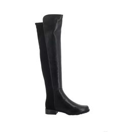 Stuart Weitzman Stiefel - Black Leather Boots - Gr. 7_5 - in Schwarz - f&uuml;r Damen